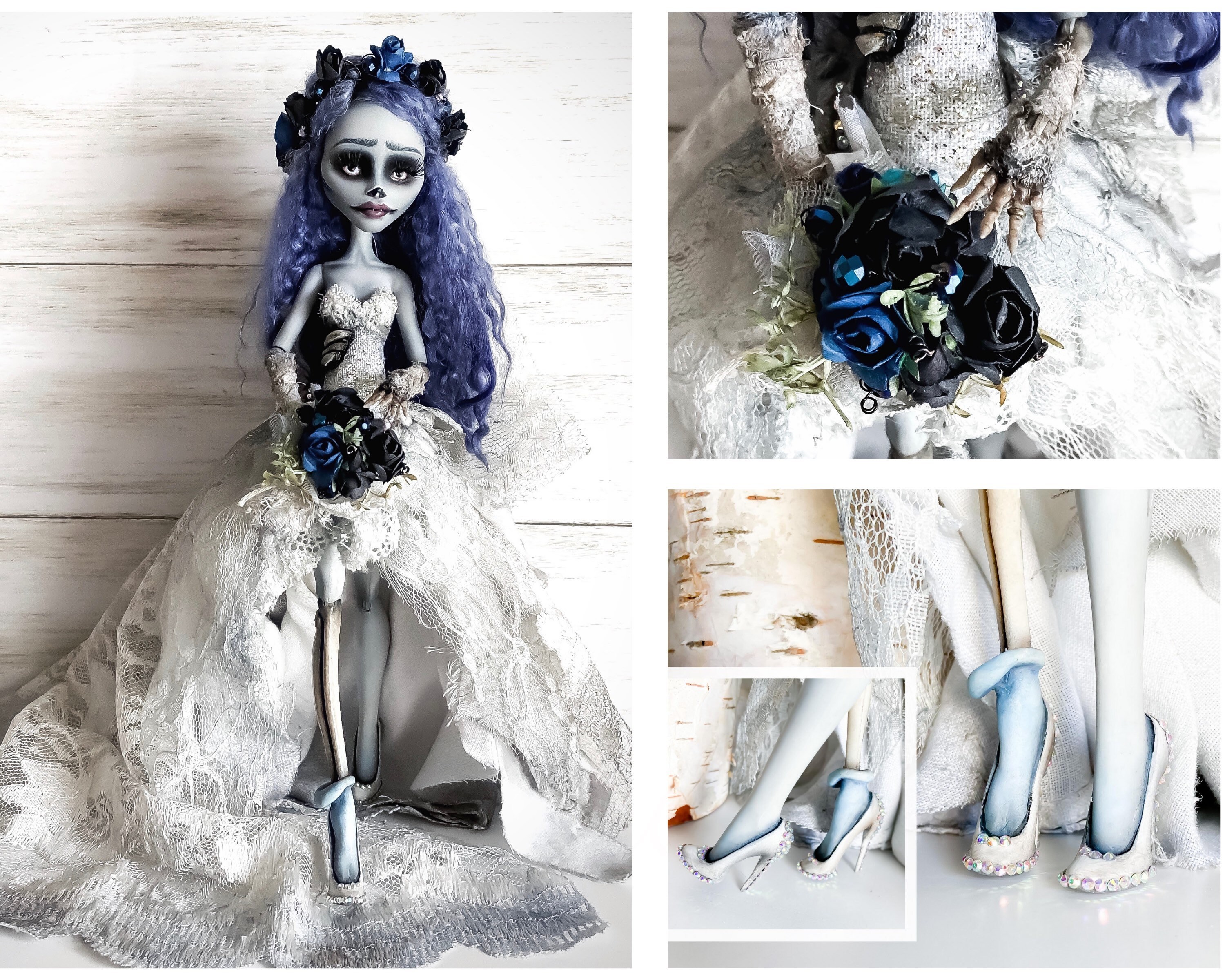 Corpse Bride OOAK Repaint Emily Art Doll Custom Order | Etsy