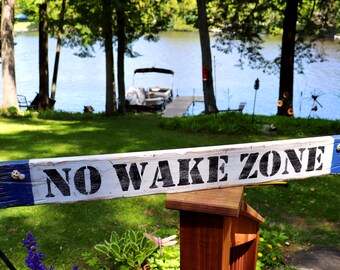 No Wake Zone Boating Sign - Etsy