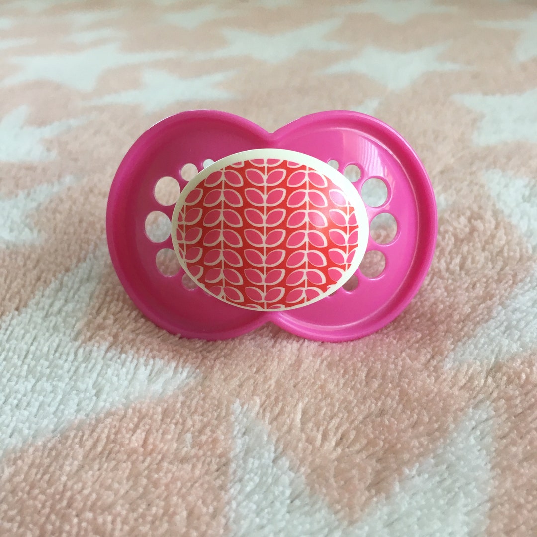 ABDL Modified Pacifier - MAM Pink Leaves - Etsy
