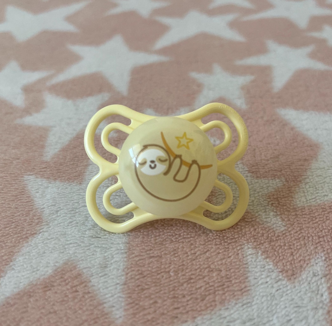 ABDL Modified Pacifier - MAM Small Yellow Sloth - Etsy