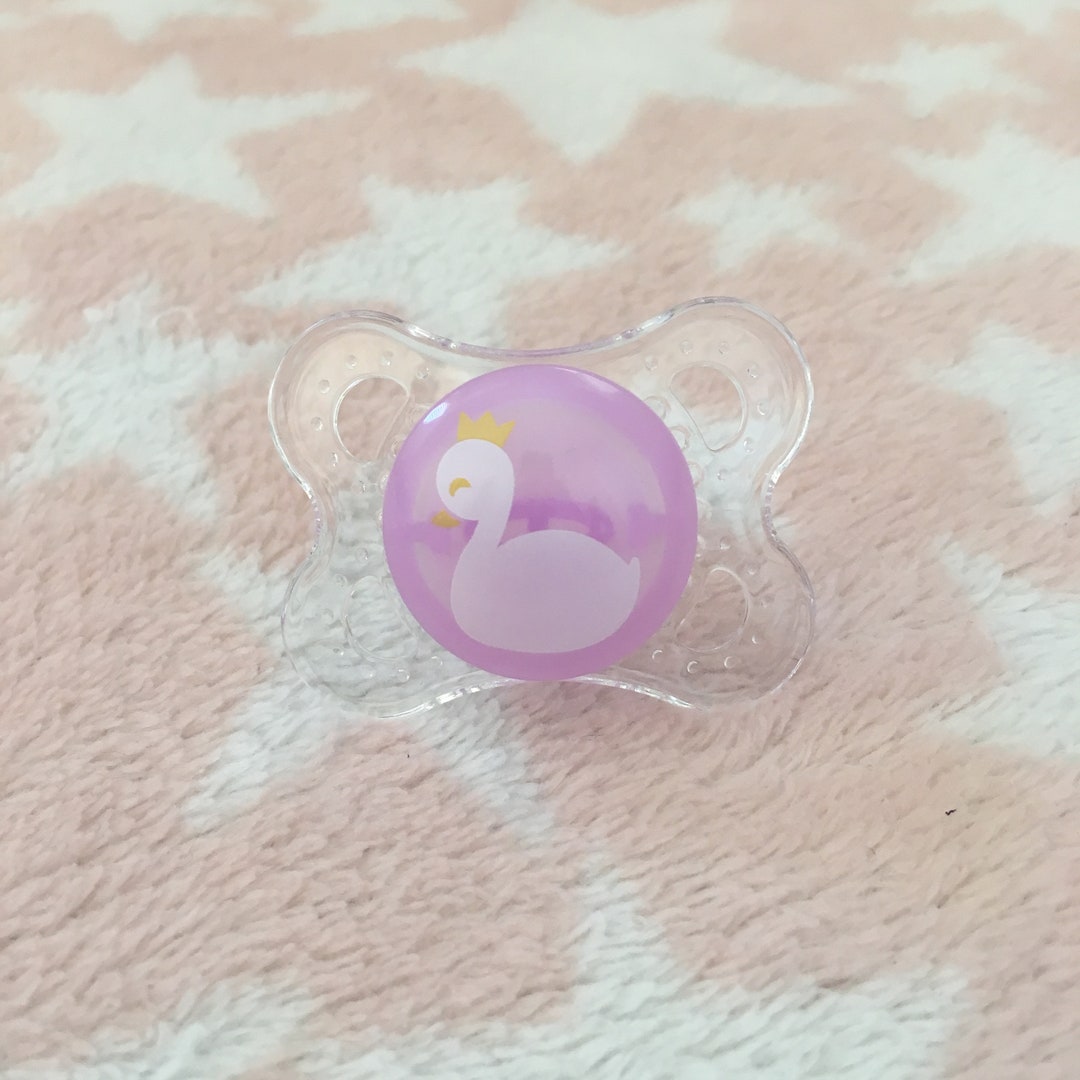 ABDL Modified Pacifier MAM Purple Swan - Etsy