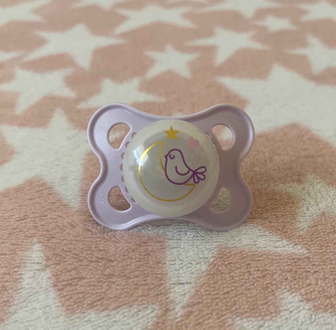 ABDL Modified Pacifier - MAM Small Lavender Bird - Etsy