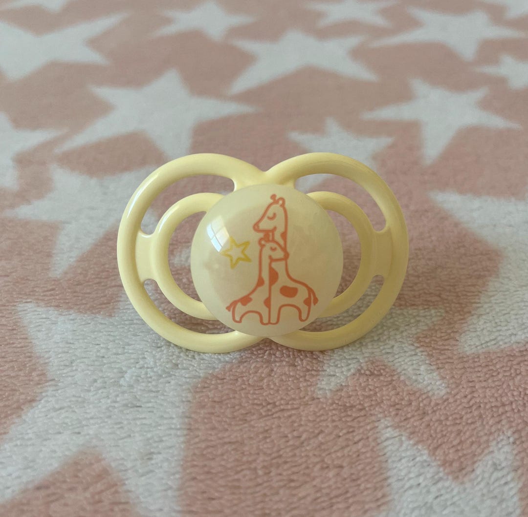 ABDL Modified Pacifier - MAM Yellow Loving Giraffes - Etsy