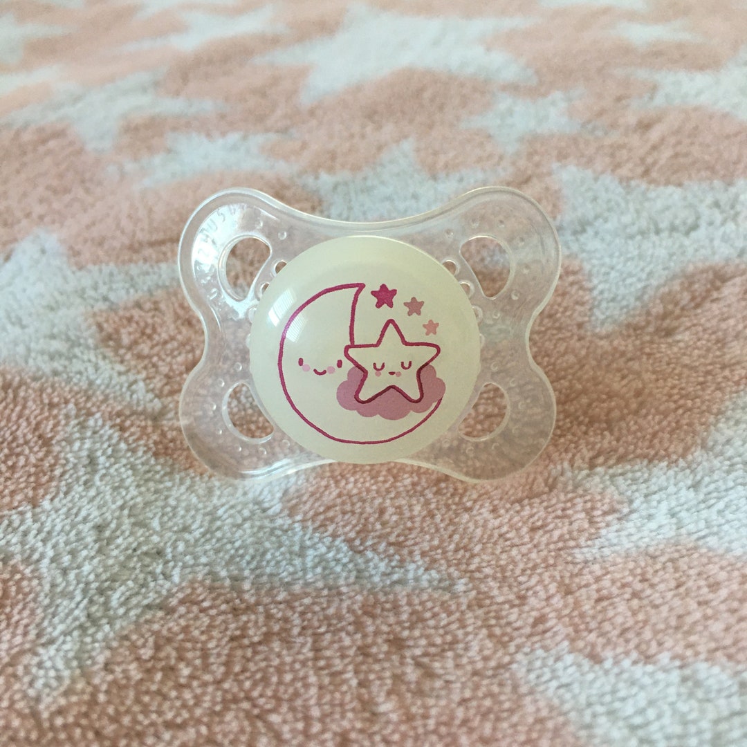 ABDL Modified Pacifier - MAM Sleepy Moon (glow) - Etsy