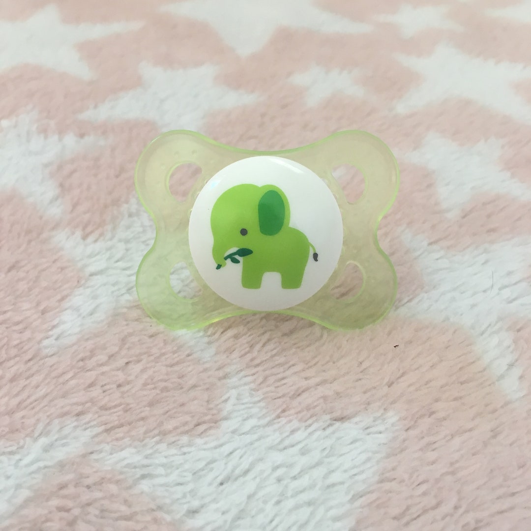 ABDL Modified Pacifier - MAM Green Elephant - Etsy