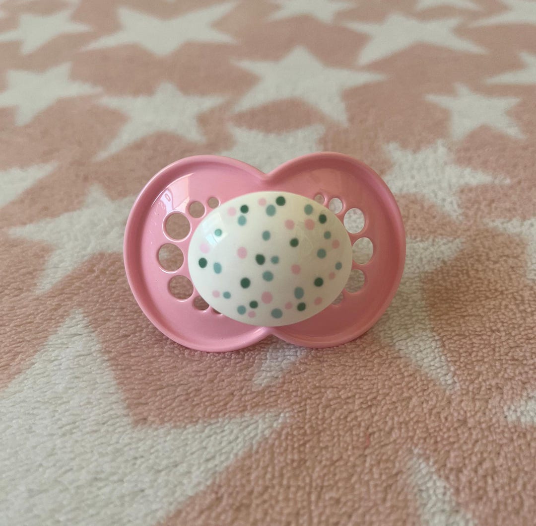 ABDL Modified Pacifier - MAM Pink Abstract Dots - Etsy