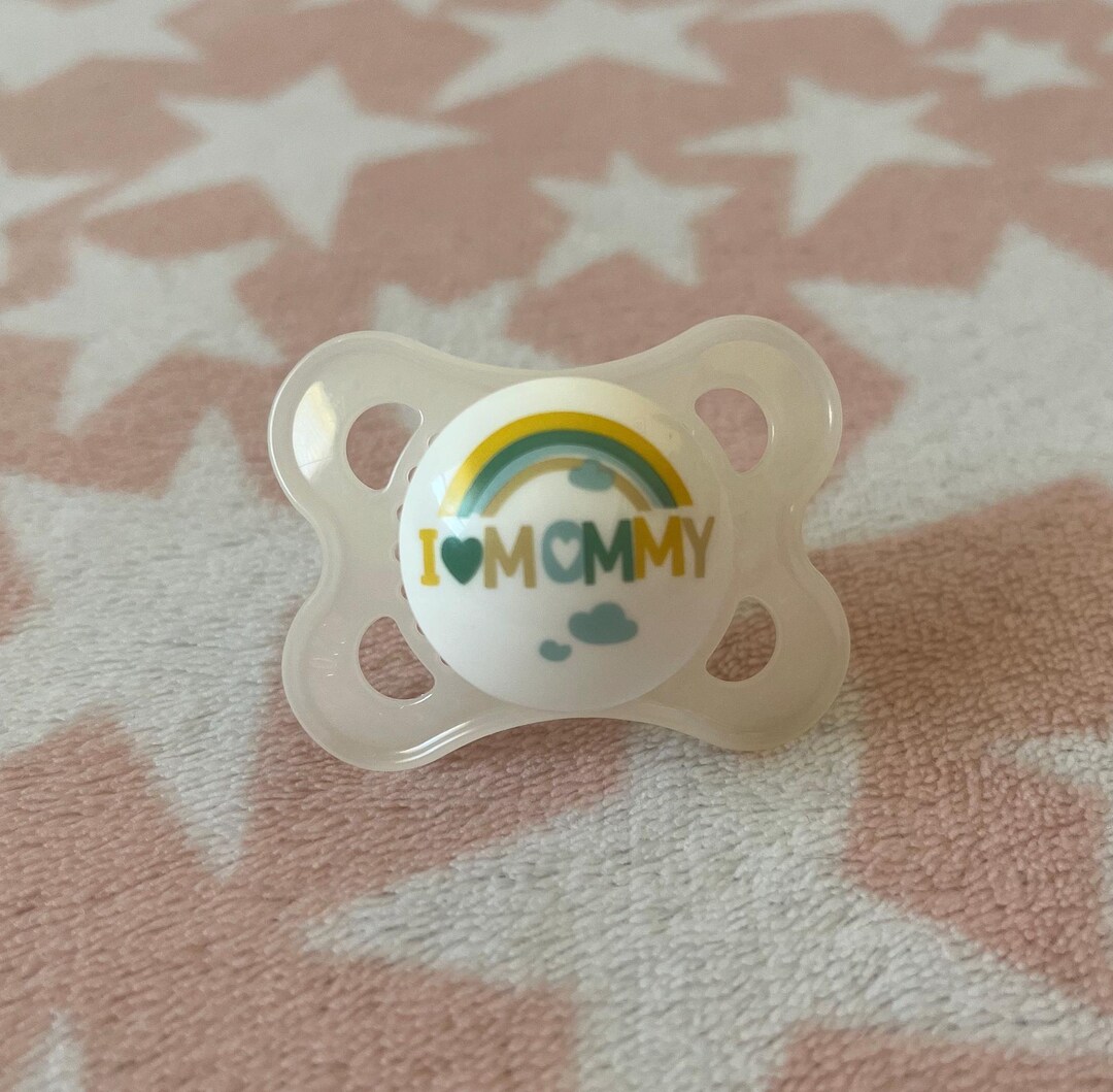 ABDL Modified Pacifier - MAM Small White I Love Mommy - Etsy