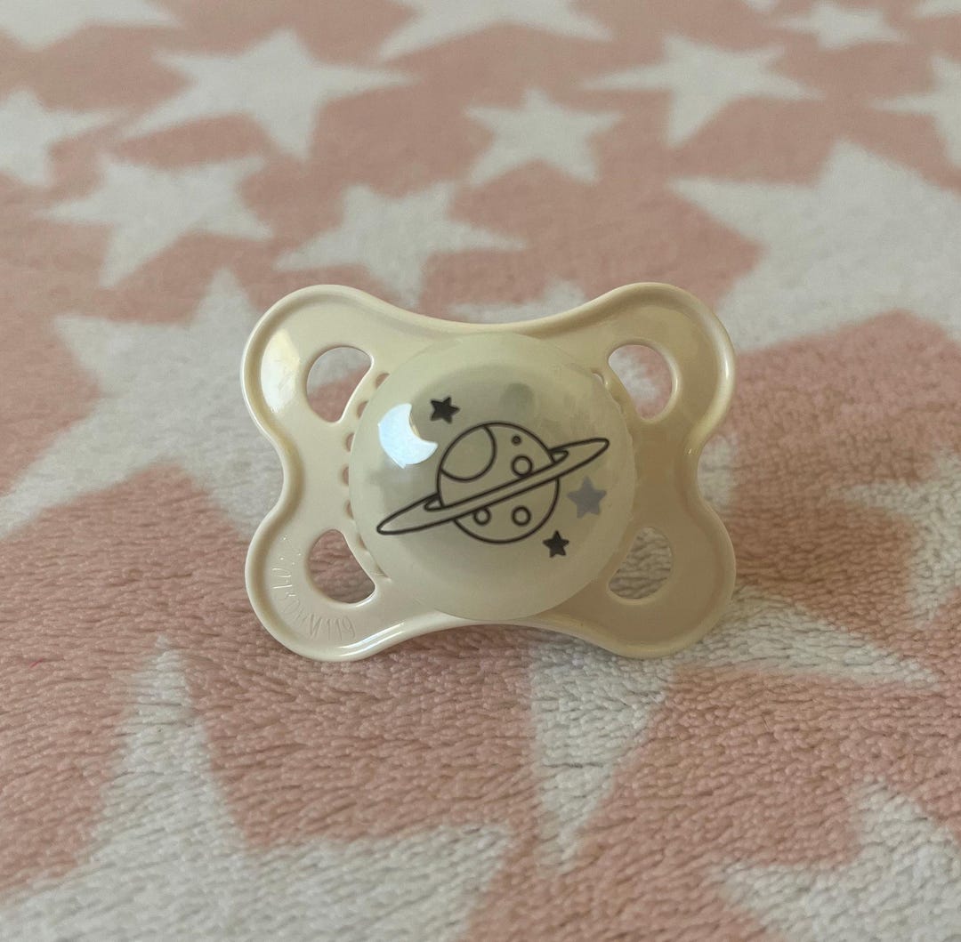 ABDL Modified Pacifier MAM Small White Planet - Etsy