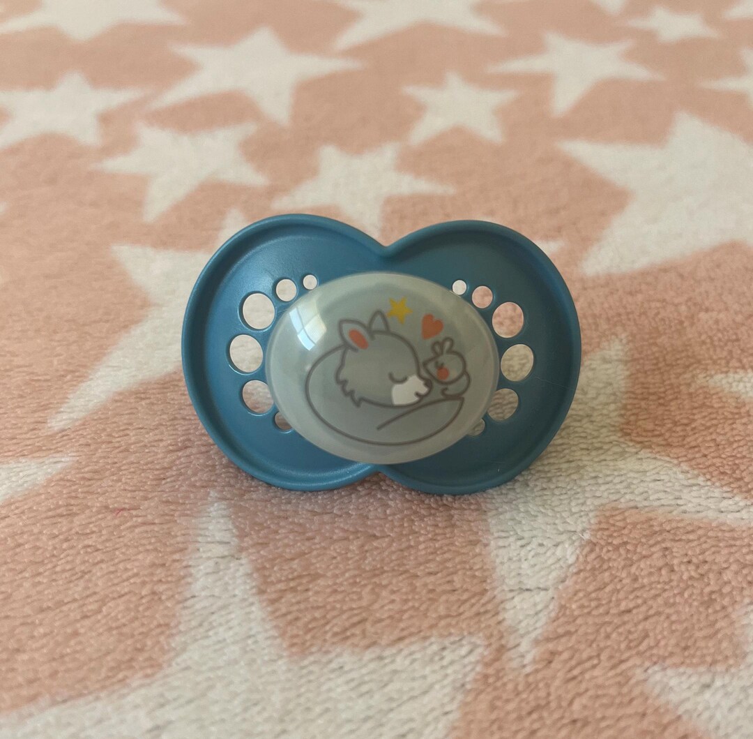 ABDL Modified Pacifier - MAM Blue Sleepy Fox - Etsy
