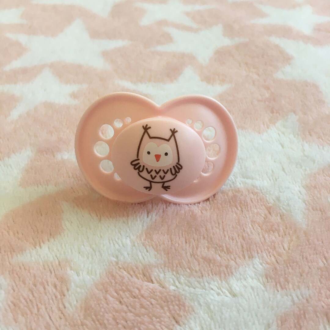 ABDL Modified Pacifier MAM Matte Pink Owl - Etsy