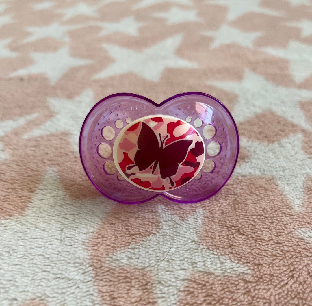 ABDL Modified Pacifier MAM Purple Camo Butterfly - Etsy