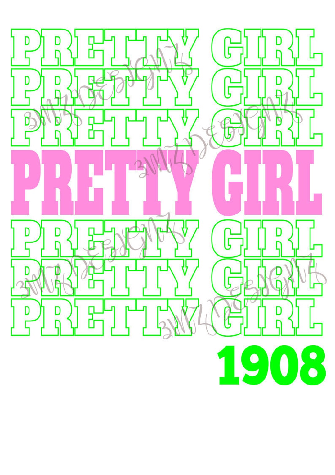 Pretty Girl Full Words SVG - Etsy