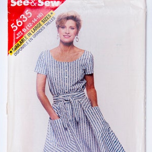 See & Sew Sewing Pattern 5635, Misses' Dress, Vintage Pattern, Size 12 ...