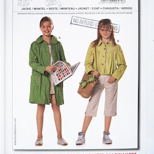 Burda Sewing Pattern 9572, Kids' /teens Jacket, Coat, Sizes 8-14 (128 ...