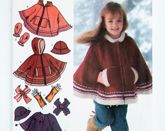 Simplicity Sewing Pattern 4812, Child's Poncho, Hat, Scarf, Arm Warmers ...