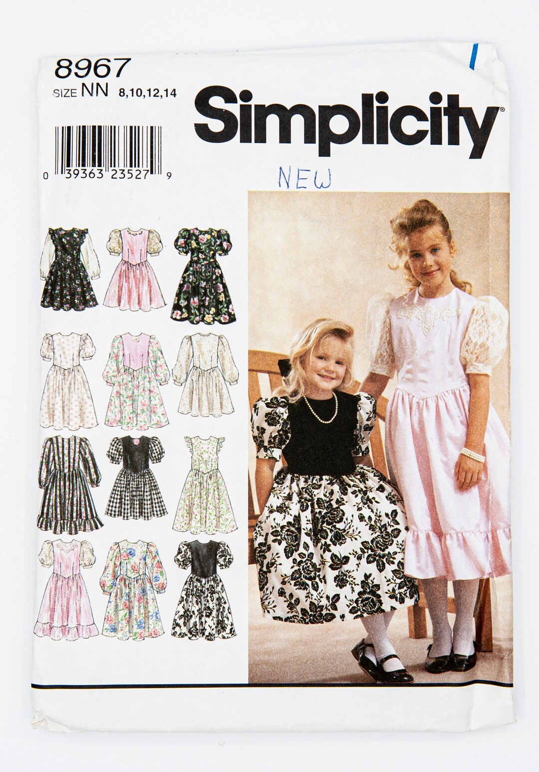 Simplicity Sewing Pattern 8967, Girls' Dress, Vintage Pattern, Size 8 ...