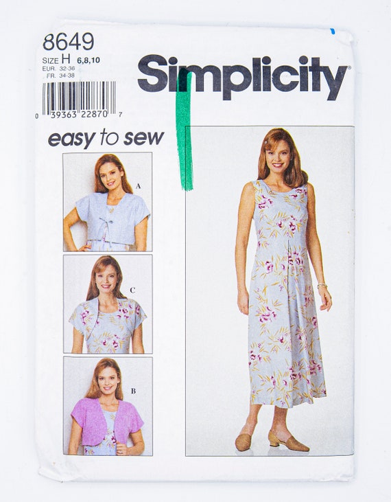 Simplicity Sewing Pattern 8649 Misses' Jacket Dress | Etsy