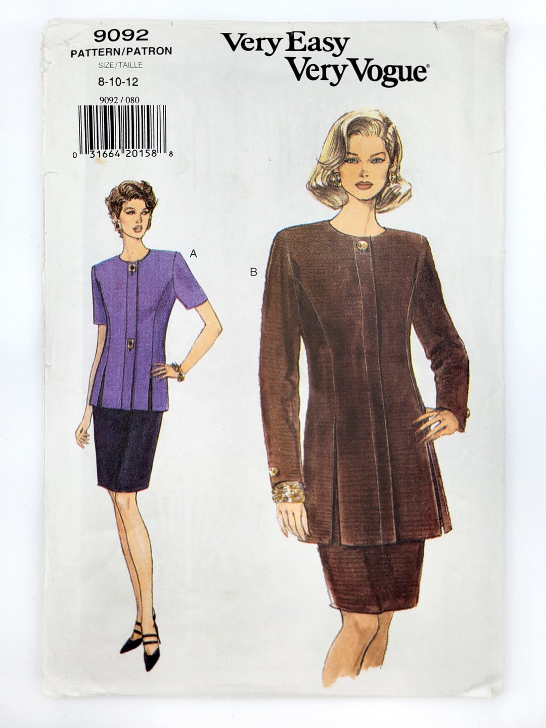 Vogue Sewing Pattern 9092, Easy to Sew, Vintage Pattern, Misses' Top ...