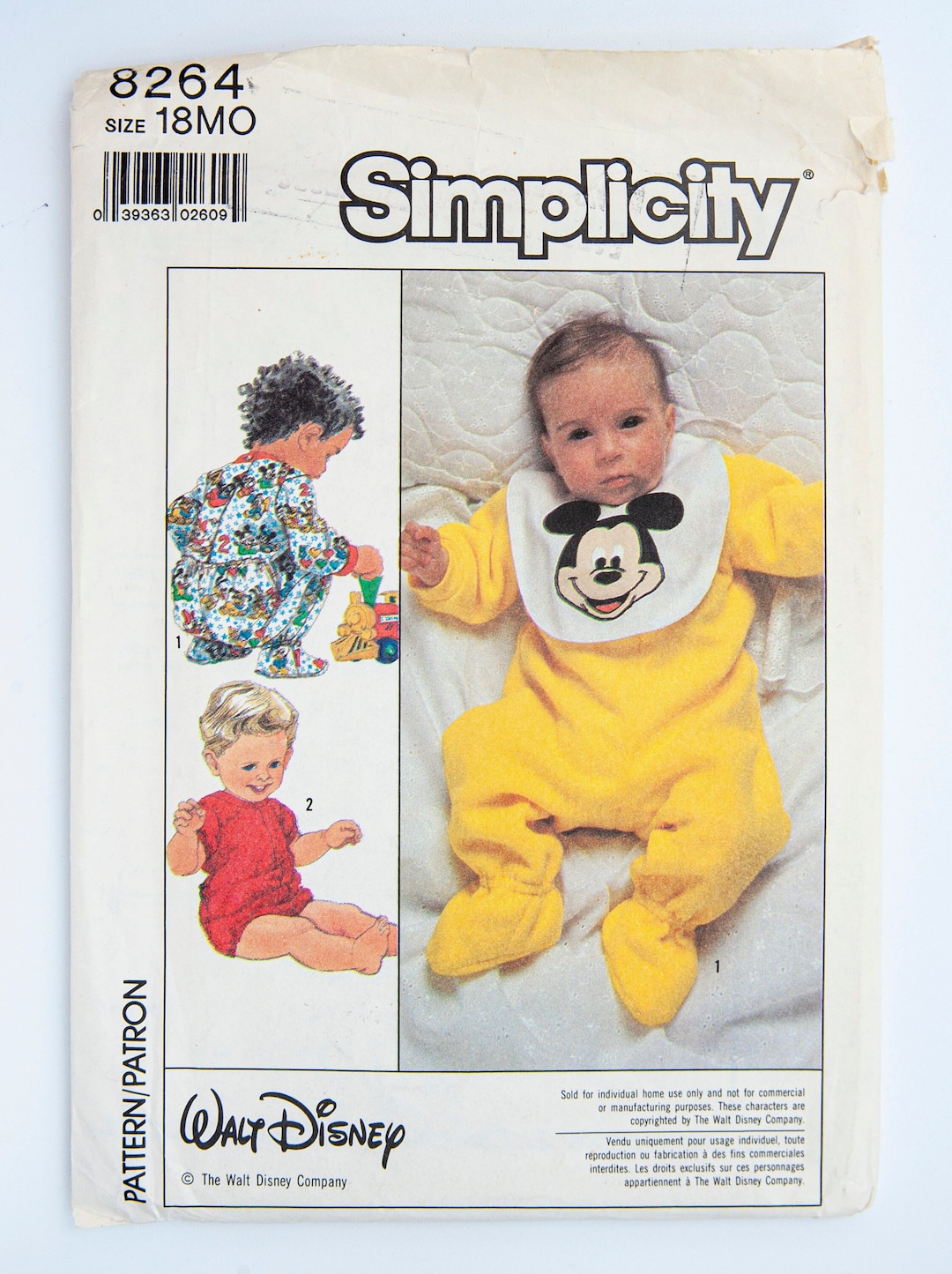 Simplicity Sewing Pattern 8264, Vintage Pattern, Babies' Sleeper, Bib ...