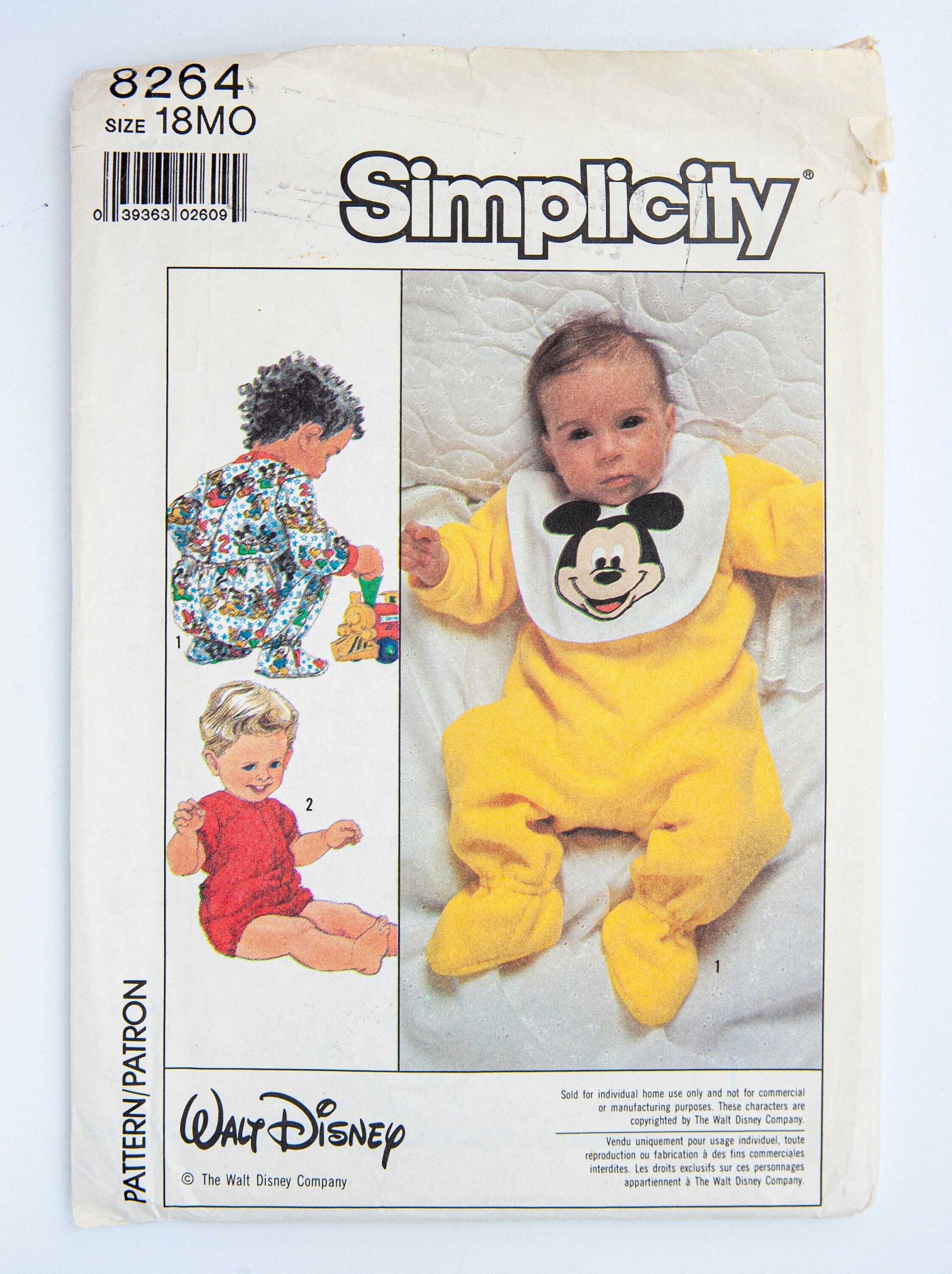 Simplicity Sewing Pattern 8264, Vintage Pattern, Babies' Sleeper, Bib ...