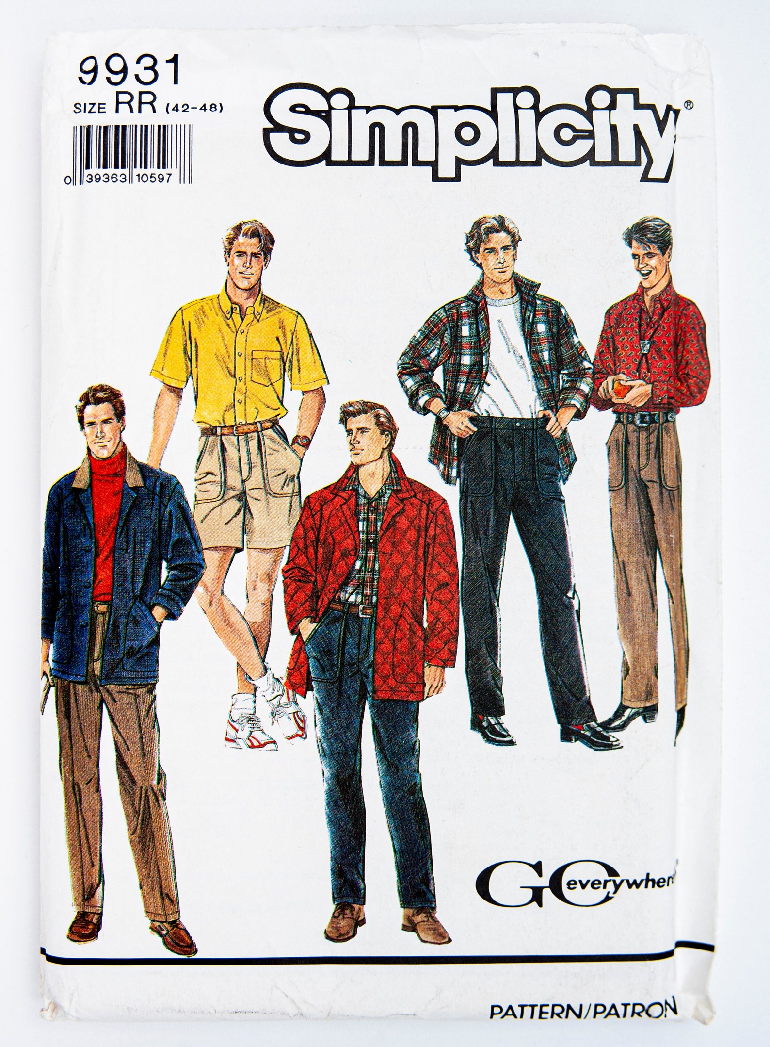 Simplicity Sewing Pattern 9931, Men's Pants, Shorts, Shirt, Jacket ...