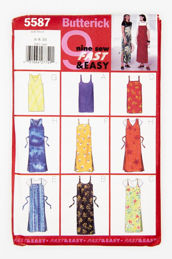 Butterick Sewing Pattern 5587 Easy to Sew Vintage Pattern - Etsy