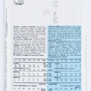 Butterick Sewing Pattern 6991, Misses' Dress, Jacket, Event Dress ...