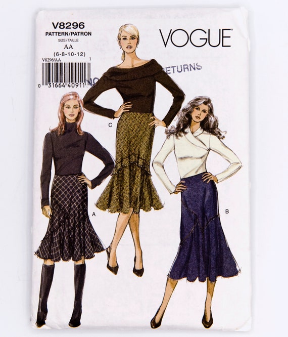 Vogue Sewing Pattern 8296 Vintage Pattern Misses' Skirt - Etsy