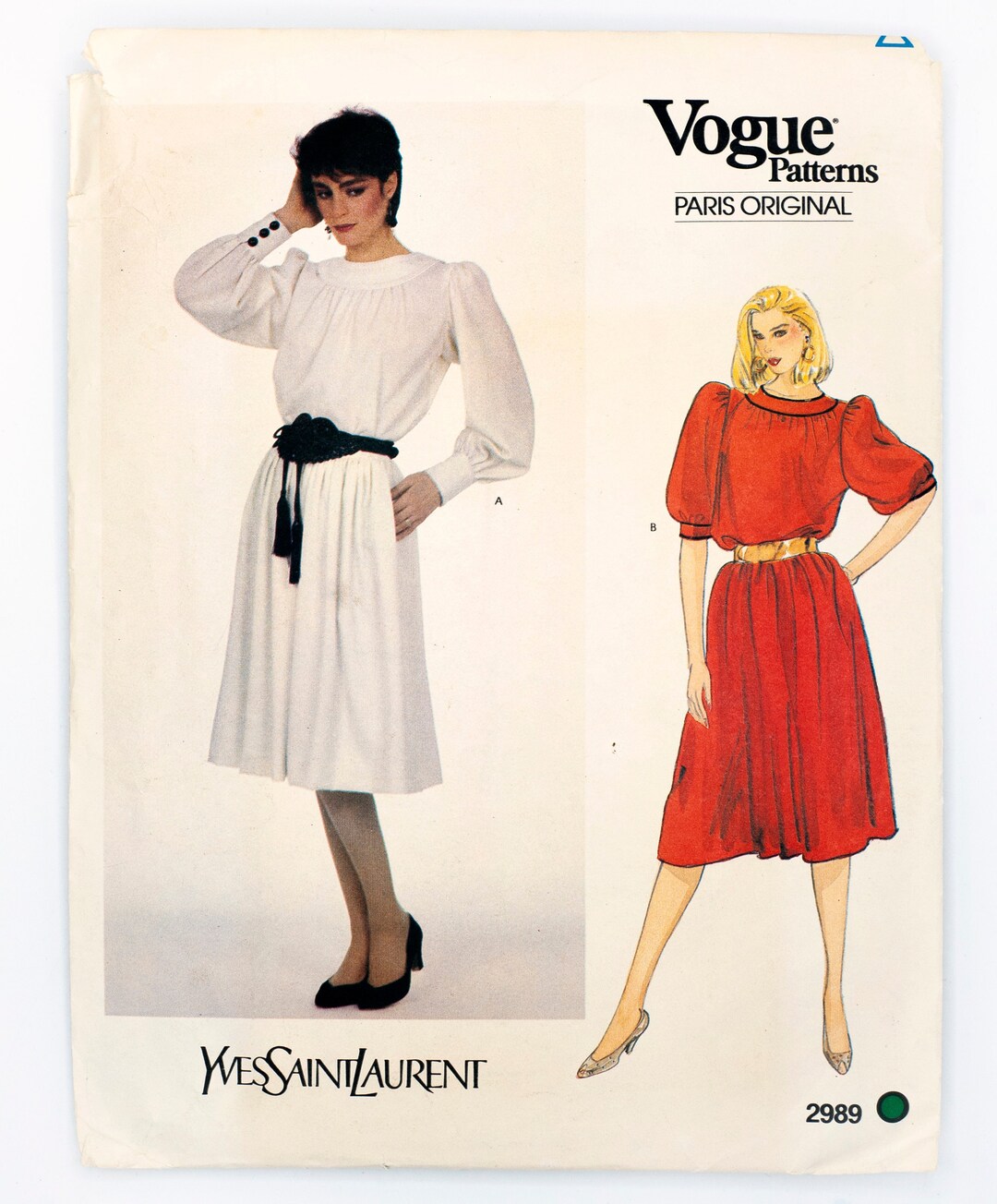 Vogue Sewing Pattern 2989, Paris Original, Yves Saint Laurent, Vintage ...