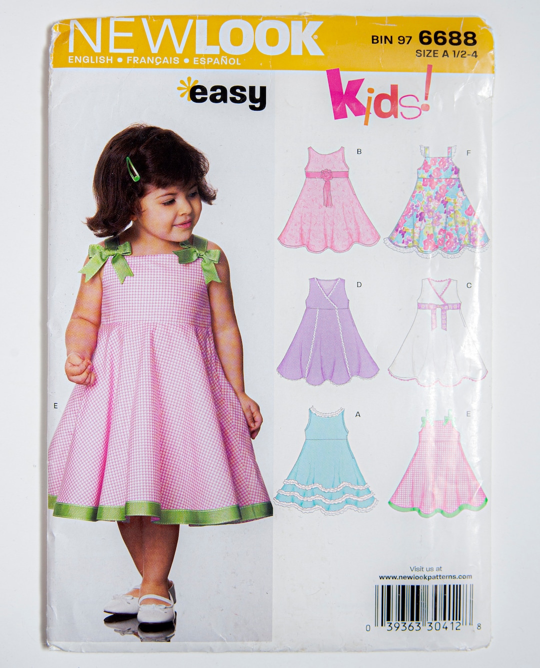 NEW LOOK Sewing Pattern 6688 ,kids Pattern, Toddlers' Dress, Easy to ...