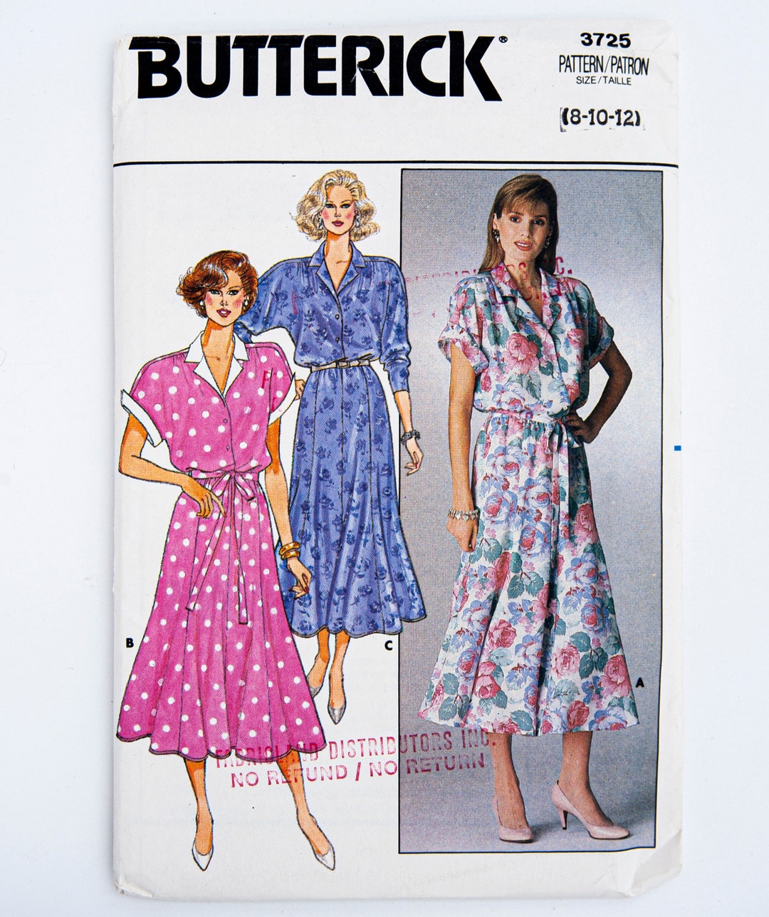 Butterick Sewing Pattern 3725, Misses' Summer Dress, Vintage Pattern ...