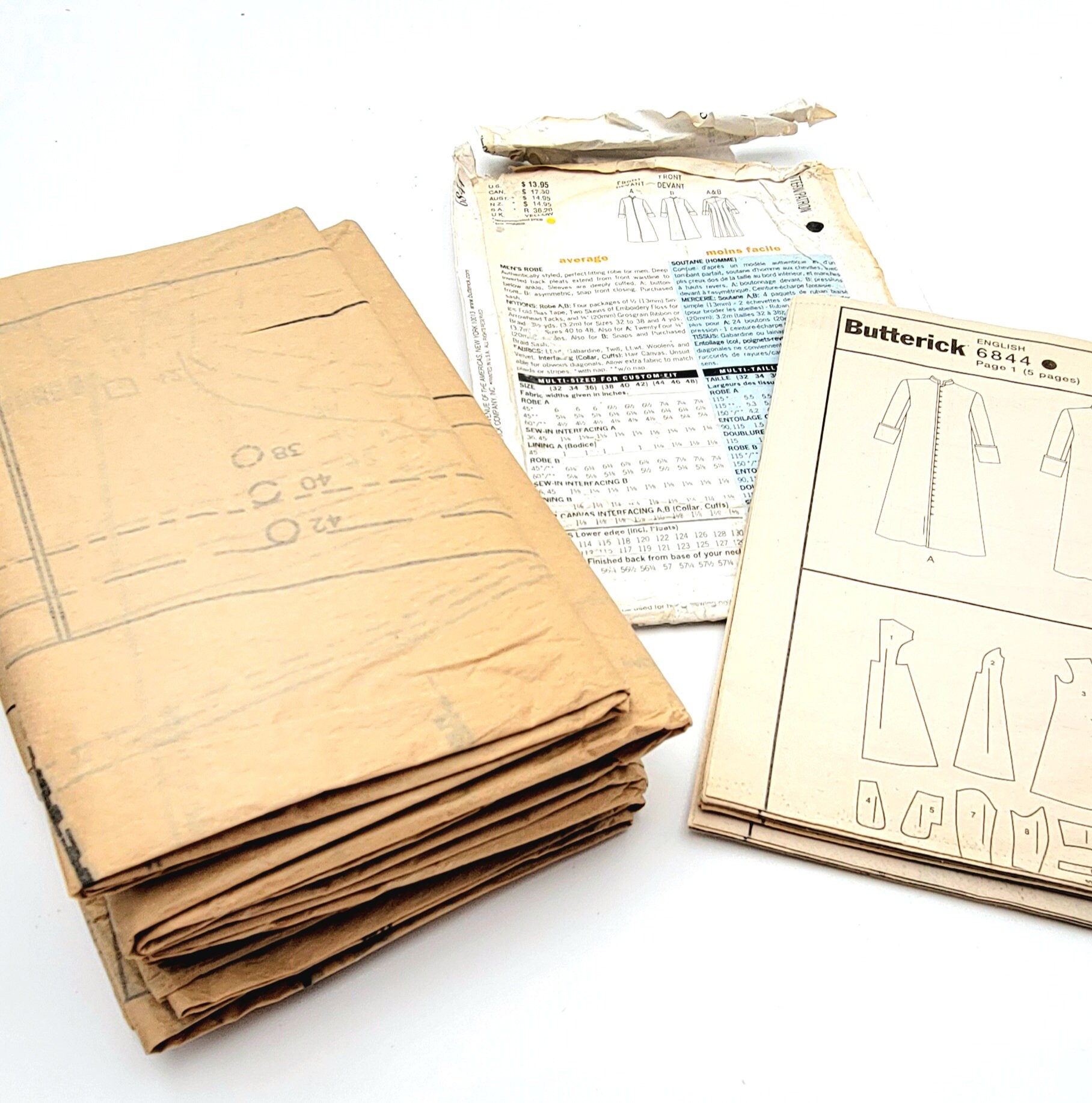 Butterick Costume Sewing Pattern 6844, Adult Halloween Costume, Priest ...