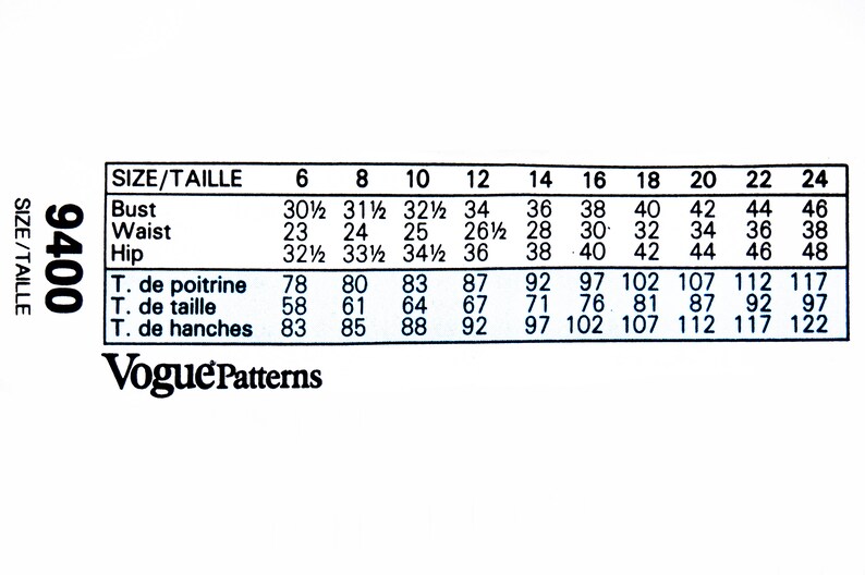 Very Easy Very Vogue Sewing Pattern 9400, Vintage Pattern, Misses ...