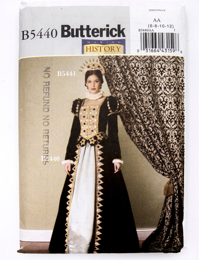 Butterick Costume Sewing Pattern 5440, Vintage Pattern, Misses ...