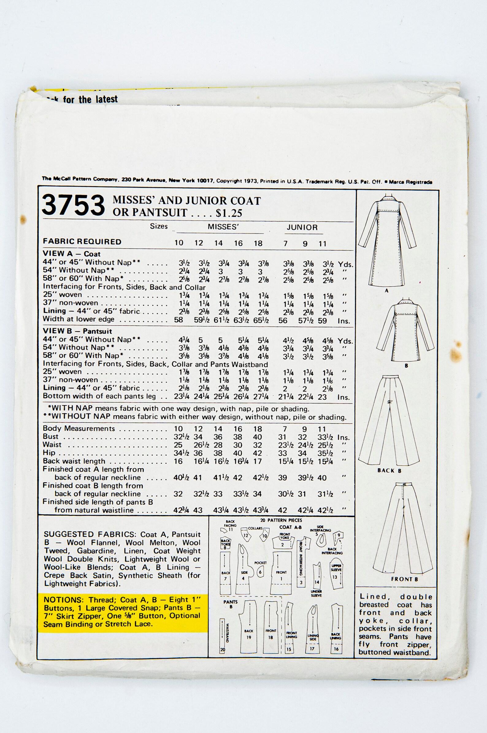 Mccall's Sewing Pattern 3753 Vintage Pattern Misses' - Etsy
