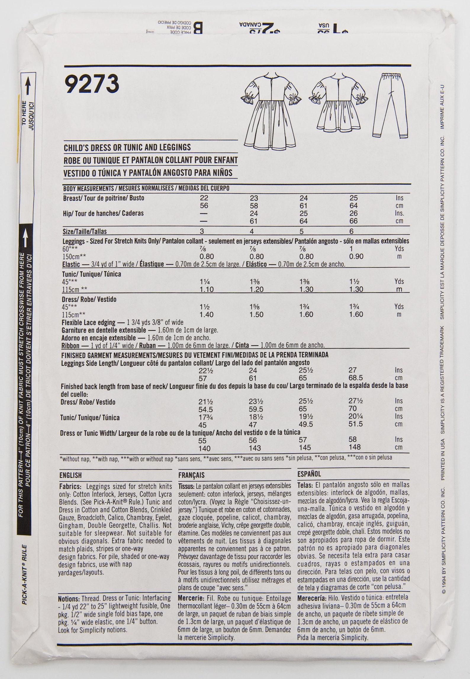 Simplicity Sewing Pattern 9273 Girls' Dress Pants - Etsy