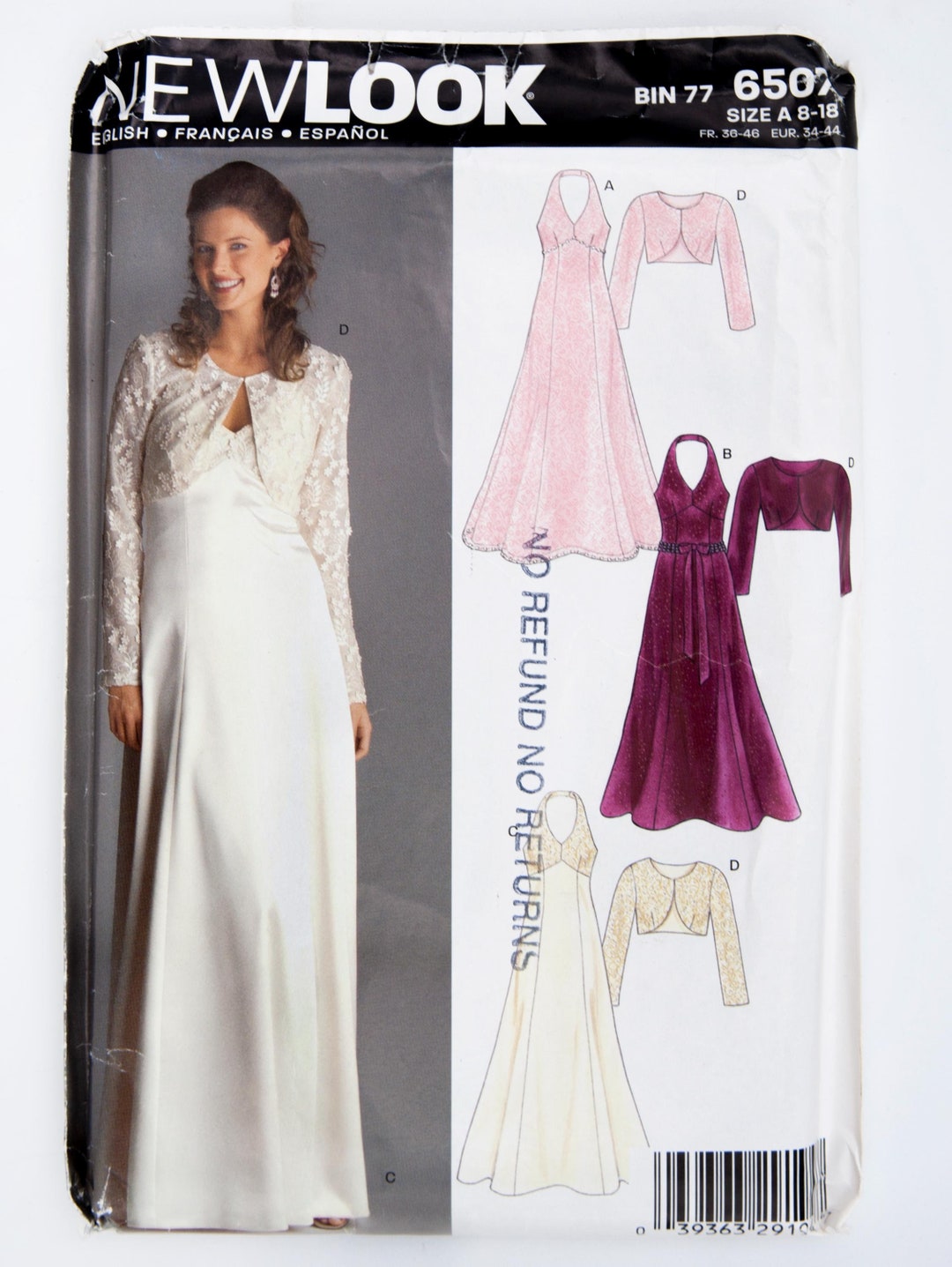 New Look Sewing Pattern 6507, Misses' Evening Dress, Wedding/bridal ...