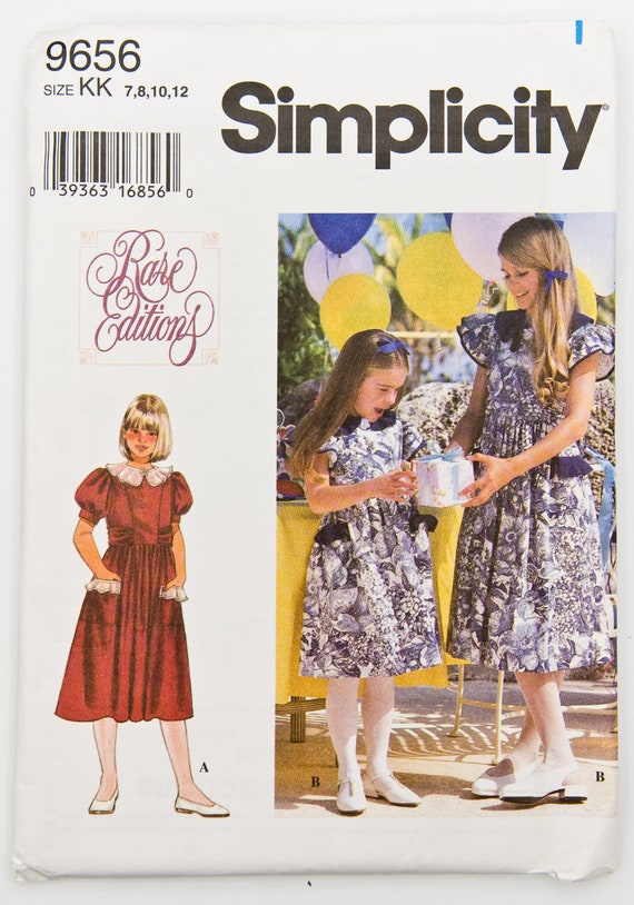 Simplicity Sewing Pattern 9656 Rare Edition Girls Dress | Etsy