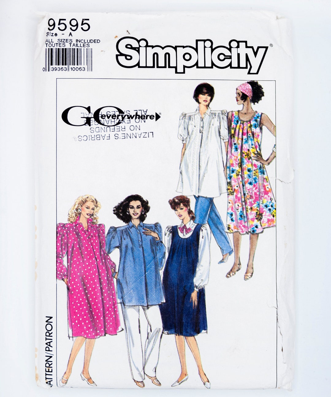 Simplicity Sewing Pattern 9595, Vintage Pattern, Maternity Pants, Dress ...