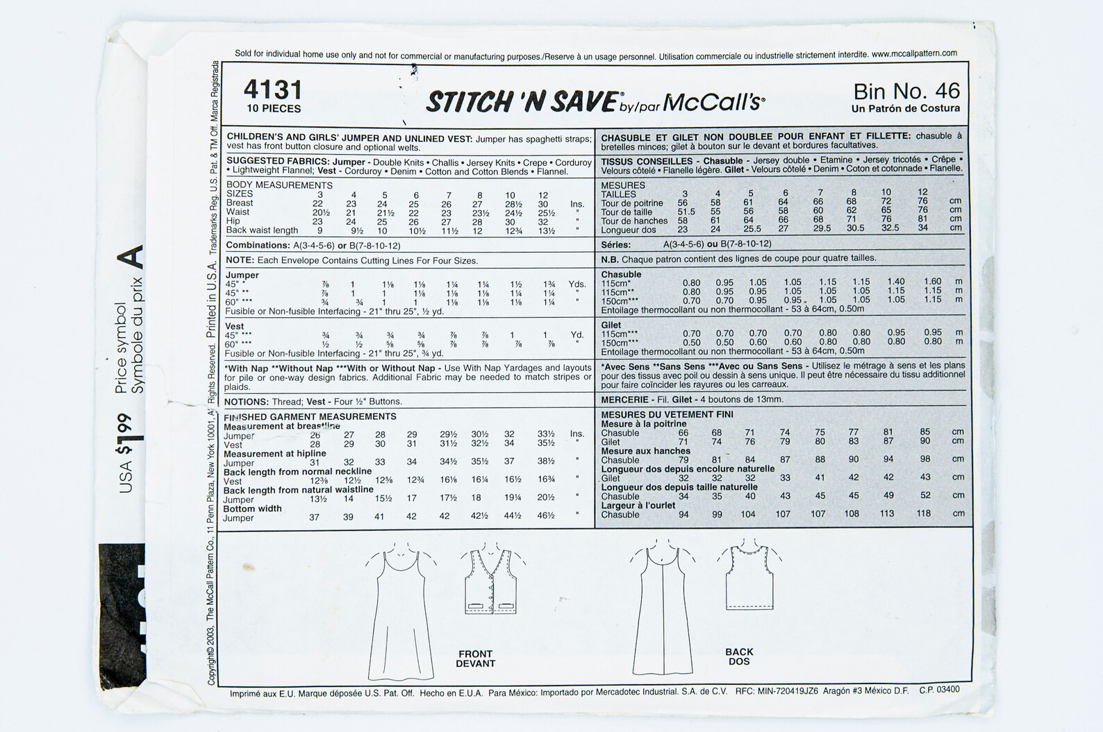 Stitch and Save Sewing Pattern 4131 Children's/ - Etsy Canada