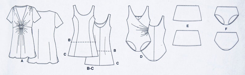 Butterick Sewing Pattern 5795, Misses' Swimsuit, Cover-up, Top ...