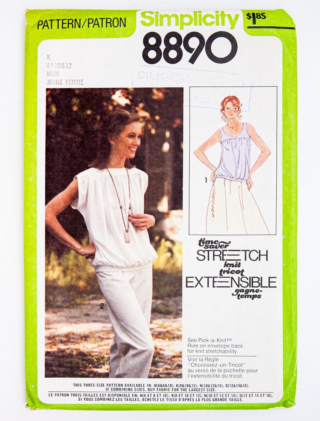 Simplicity Sewing Pattern 8890, Vintage Pattern, Misses' Pullover Top ...