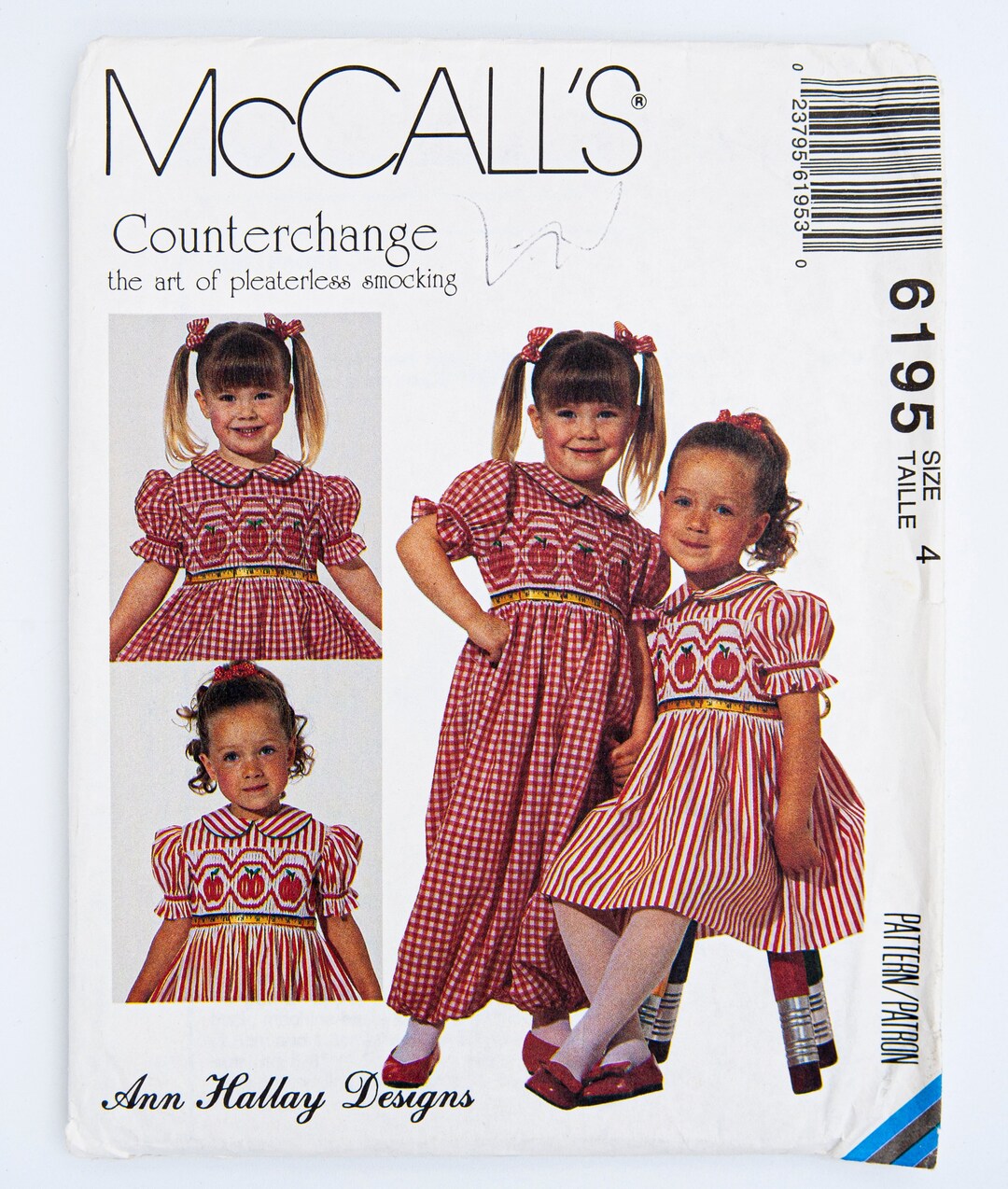 Mccall's Sewing Pattern 6195, Children's /girls' Dress, Counterchange ...