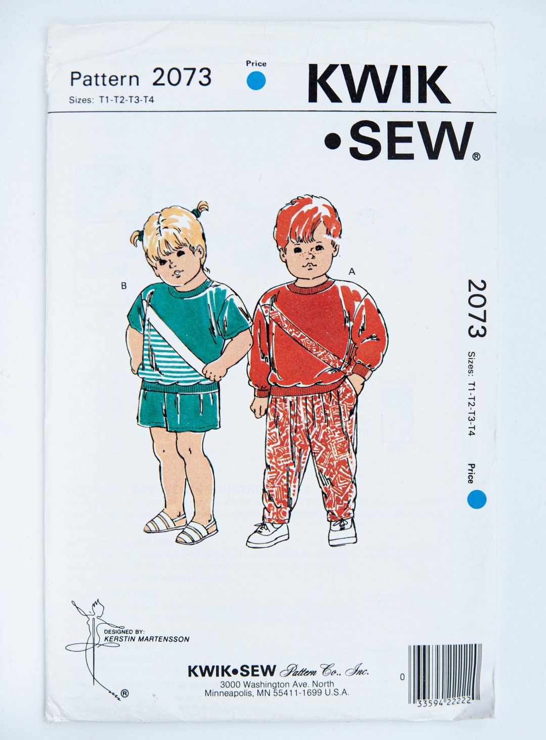 Kwik Sew Sewing Pattern 2073, Toddlers' Pants, Shorts, Shirt, Vintage ...