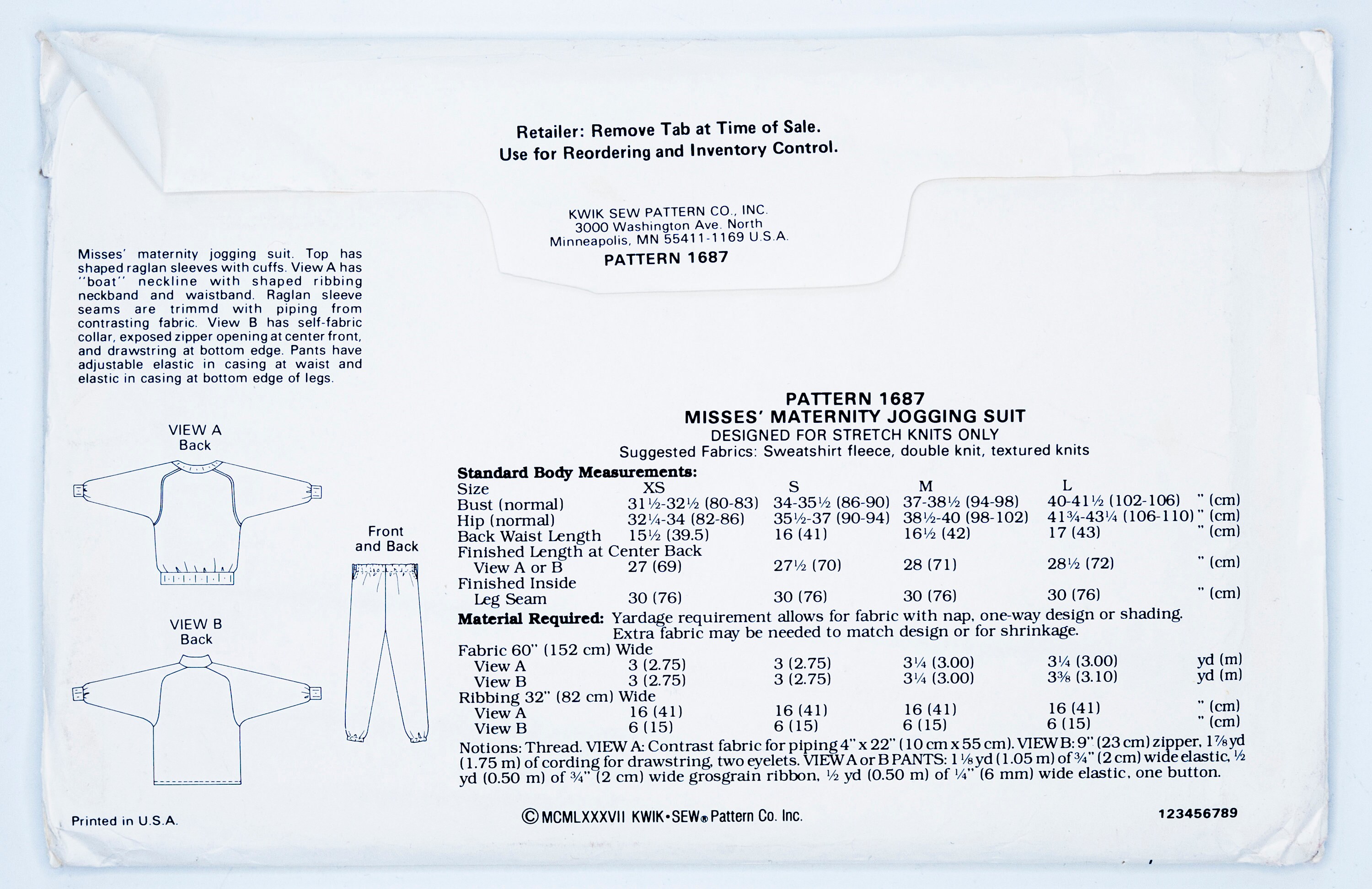 Kwik Sew Sewing Pattern 1687, Vintage Pattern, Misses' Maternity ...