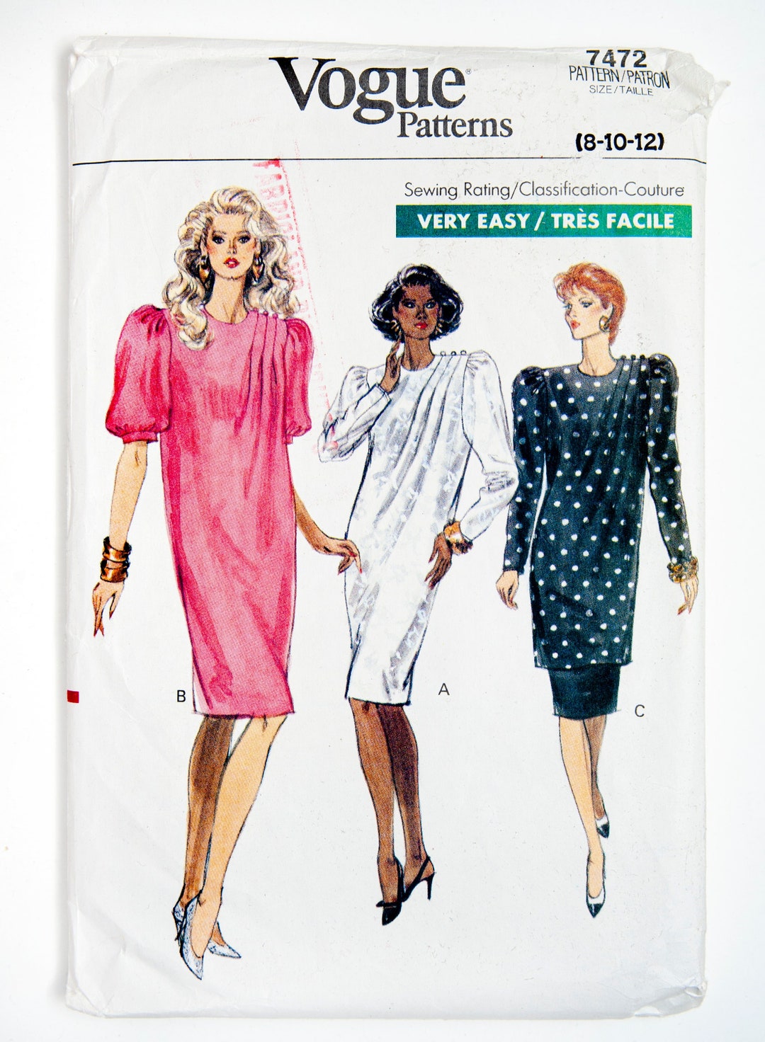 Vogue Sewing Pattern 7472, Misses' Skirt, Dress, Tunic, Vintage Pattern ...