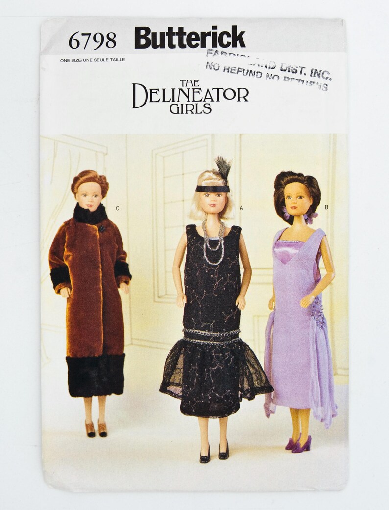 Butterick Crafts Sewing Pattern 6798, Size: 11 1/2' (29cm) Tall Dolls ...