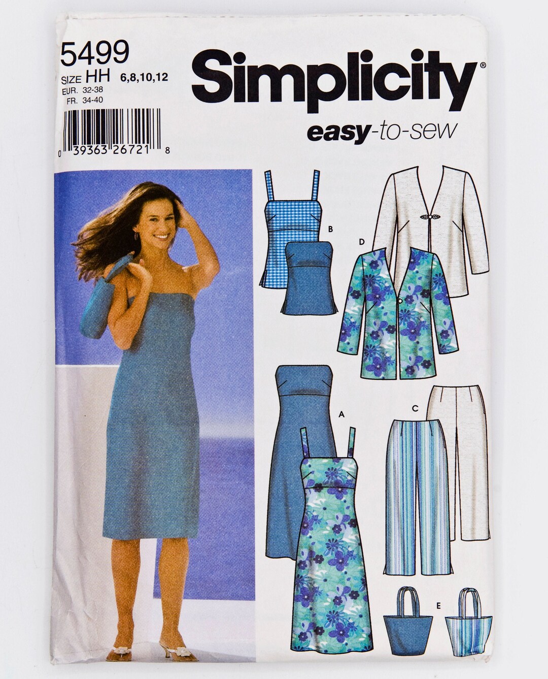 Simplicity Sewing Pattern 5499, Easy to Sew, Misses' Dress, Top, Pants ...