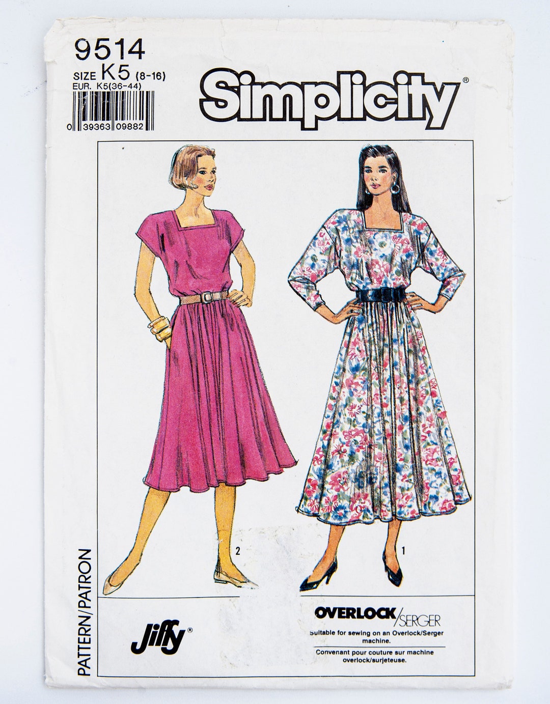 Simplicity Sewing Pattern 9514, Misses' Jiffy Pullover Dress, Vintage ...