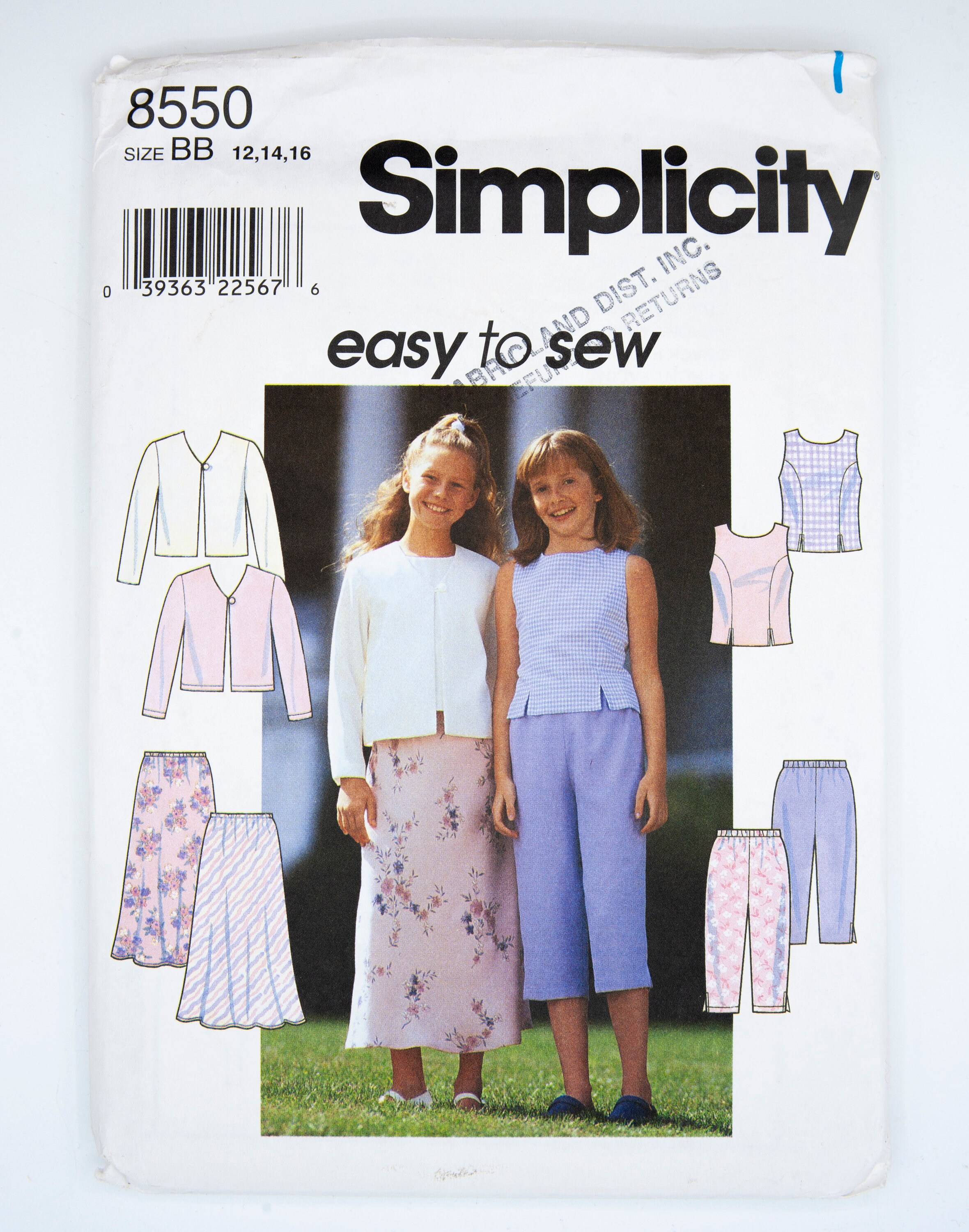 Simplicity Sewing Pattern 8550, Easy to Sew, Vintage Pattern, Girls ...